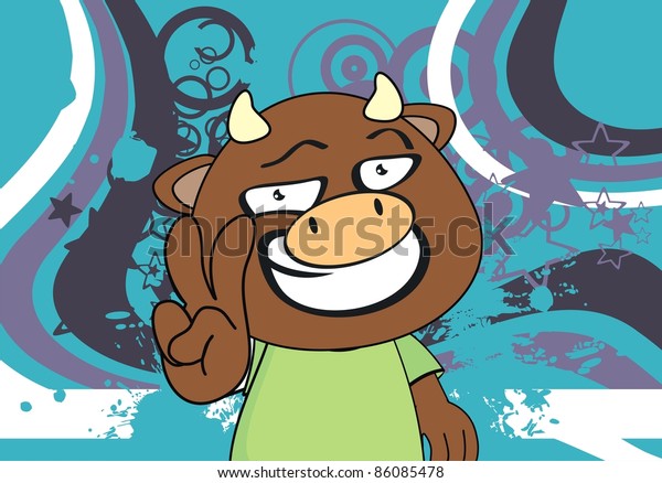 Bull Kid Cartoon Background Vector Format Stock Vector (Royalty Free ...
