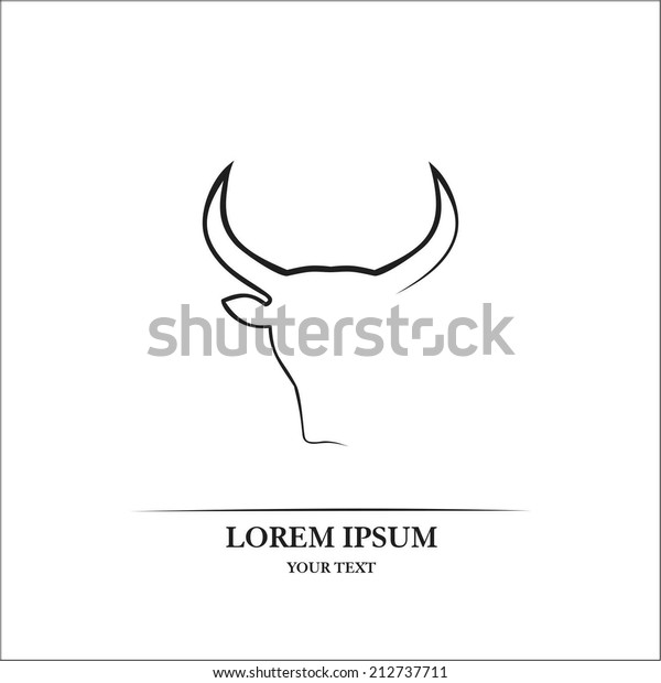 Bull Line Art Stock Vector (Royalty Free) 212737711