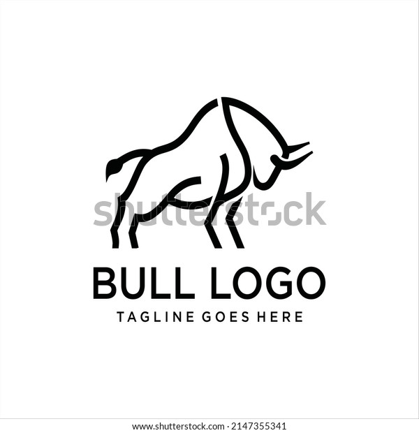 Bull Line Drawing Logo Icon Label 库存矢量图（免版税）2147355341 | Shutterstock