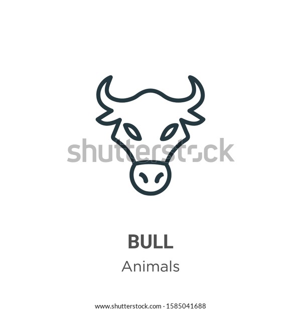 Bull Outline Vector Icon Thin Line Stock Vector (Royalty Free ...