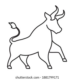 Bull Over White Background Vector Illustration Stock Vector (Royalty ...