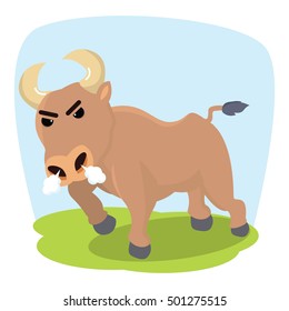 Bull Ready Charging Stock Vector (Royalty Free) 501275515 | Shutterstock