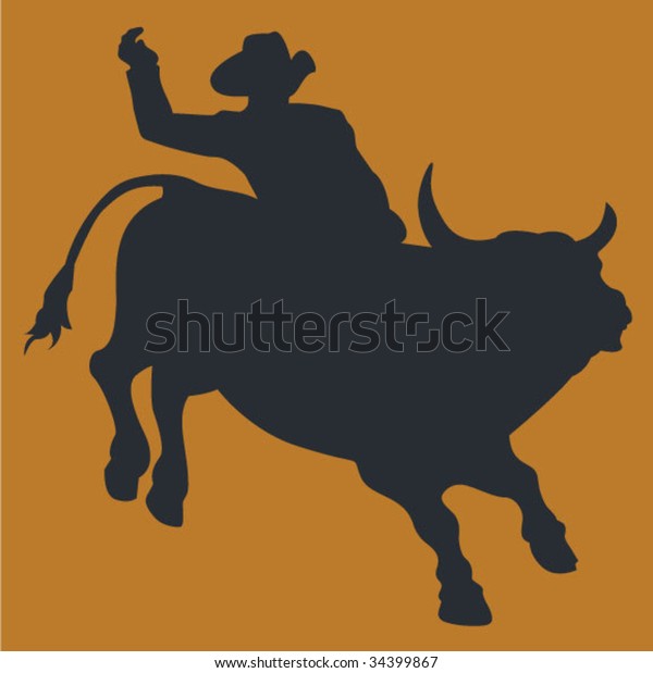 Bull Riding Stock Vector (Royalty Free) 34399867