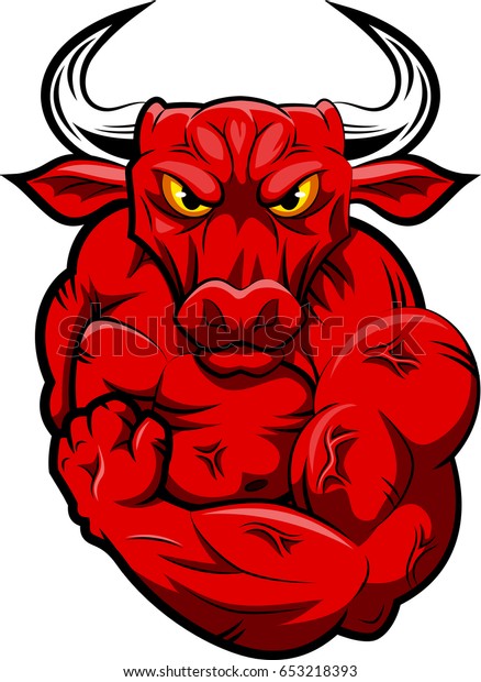 Bull Strong Mascot Vector Illustration: เวกเตอร์สต็อก (ปลอดค่าลิขสิทธิ์ ...
