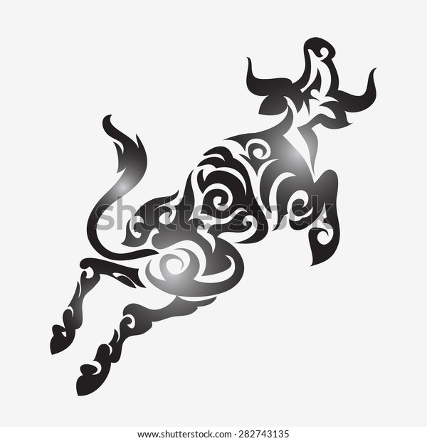 Bull Tattoo Vector Design Stock Vector (Royalty Free) 282743135