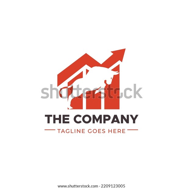 Bull Trading Chart Logo Design Company Stock Vector (Royalty Free ...
