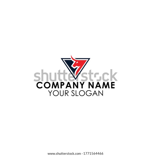 Bull Triangle Logo Vector Template Stock Vector (Royalty Free ...