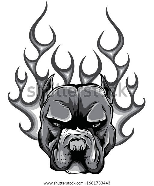 Bulldog Fire Logo Vector Icon Illustration Stock Vector (Royalty Free ...