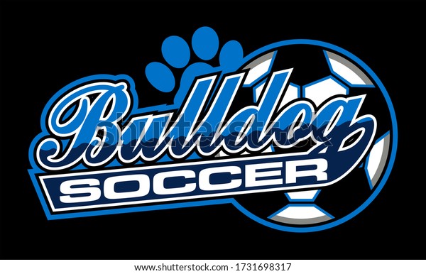 Bulldog Soccer Team Design Script Ball Stock Vector (Royalty Free ...