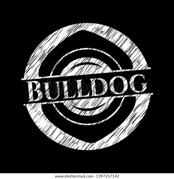Bulldog Written Chalkboard Texture Vector Illustration: vector de stock ...