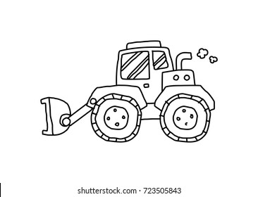 Bulldozer Doodle Stock Vector (Royalty Free) 723505843 | Shutterstock