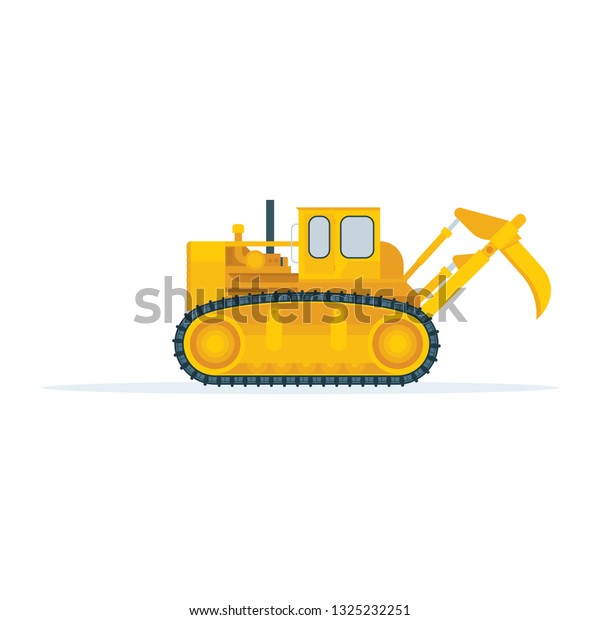 「Bulldozer Bulldozer Side View Vector Illustration」のベクター画像素材（ロイヤリティフリー ...