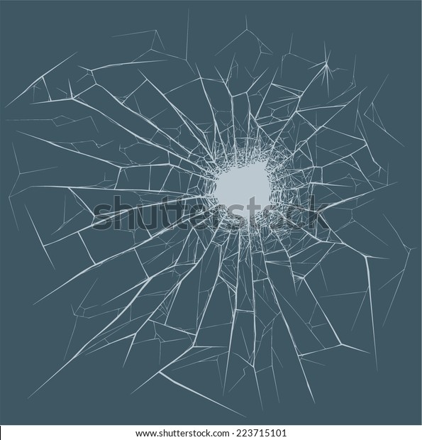 Bullet Hole On Glass Stock Vector (Royalty Free) 223715101 | Shutterstock