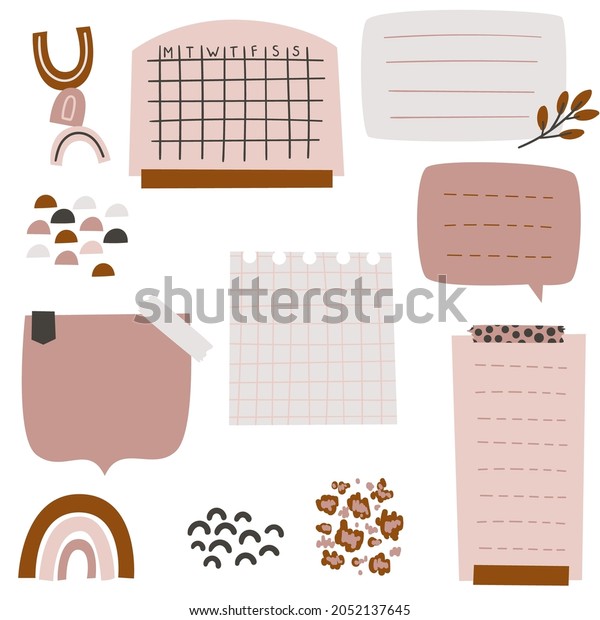 Bullet Journal Planner Digital Stickers Papers Stock Vector (Royalty ...