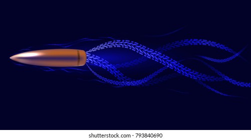 Bullet Leaves Tire Trace Behind Stock Vector (Royalty Free) 793840690 ...
