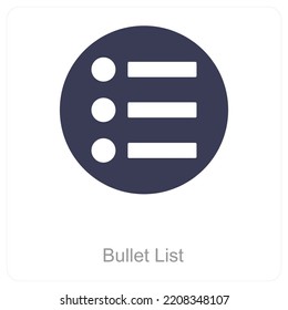 Bullet List Menu Icon Concept Stock Vector (Royalty Free) 2208348107 ...