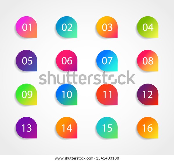 Bullet Marker Icon Number 1 3 Stock Vector (Royalty Free) 1541403188