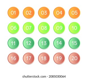 2,250 Number icons 1 20 Images, Stock Photos & Vectors | Shutterstock