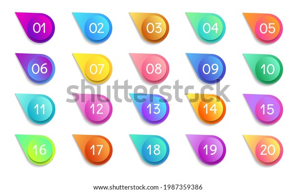 Bullet Numbers Infographic Buttons Points Icon Stock Vector (Royalty ...