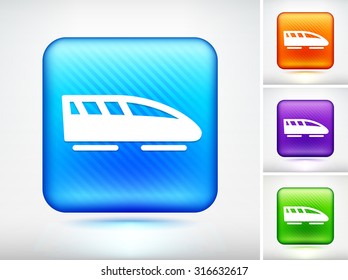 Bullet Train On Black Square Button: เวกเตอร์สต็อก (ปลอดค่าลิขสิทธิ์ ...