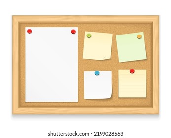 Bulletin Board Paper Notes On White Stock Vector (Royalty Free ...