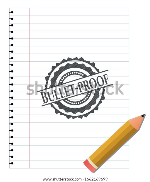 Bulletproof Pencil Emblem Vector Illustration Detailed Stock Vector ...