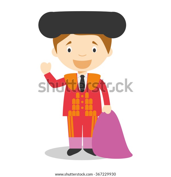 Bullfighter Character Dressed On Red Gold Stock Vector (Royalty Free ...