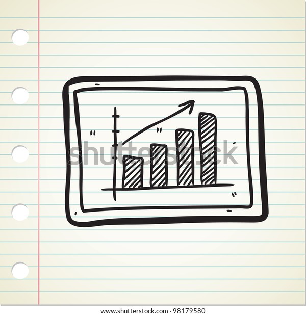 Bullish Graphic Chart Doodle Style Stock Vector (Royalty Free) 98179580