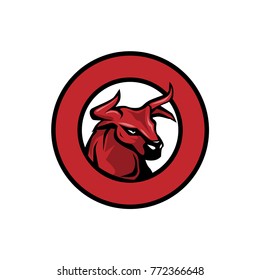 Bulls Head Circle Design Stock Vector (Royalty Free) 772366648 ...