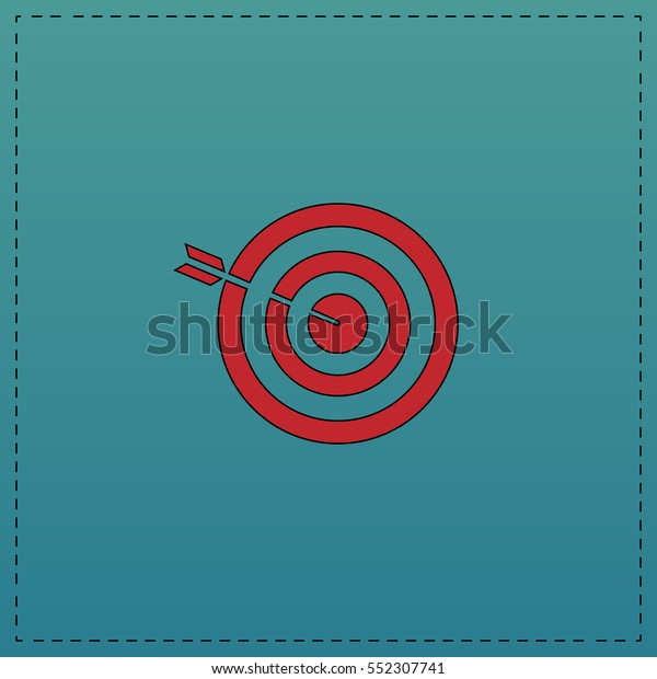 Bullseye Red Vector Icon Black Contour Stock Vector (Royalty Free ...