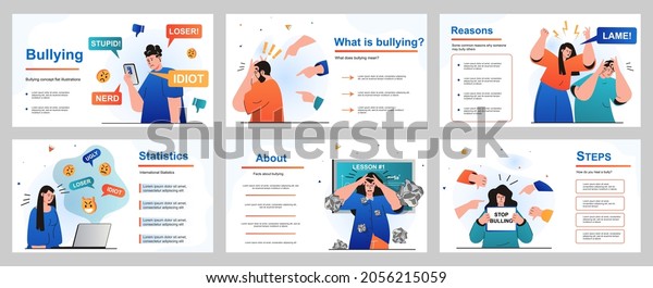 Bullying Concept Presentation Slide Template People Stock Vector ...