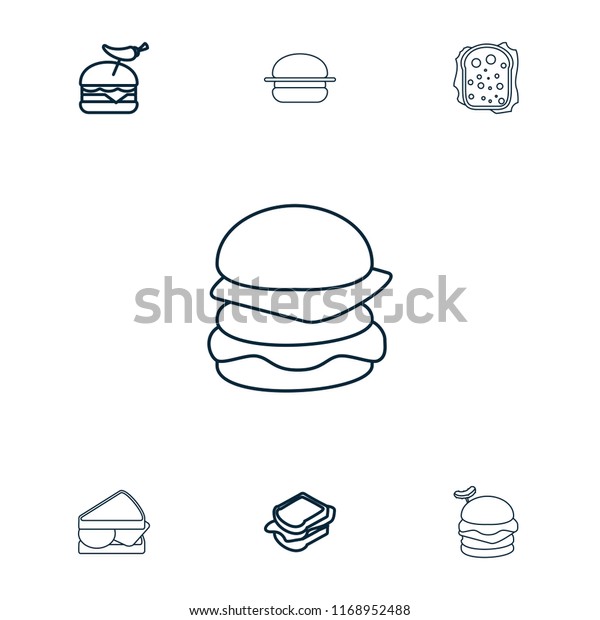 Bun Icon Collection 7 Bun Outline Stock Vector (Royalty Free ...