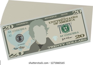 Twenty Dollars Bill 20 Us Dollars Stock Vector (Royalty Free ...