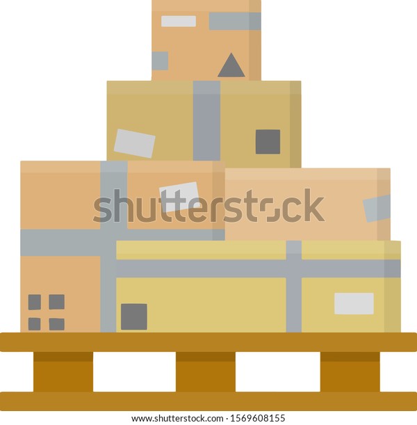 Bunch Cardboard Boxes Package Carton On Stock Vector (Royalty Free ...