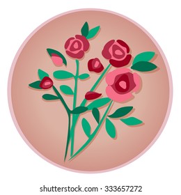 Bunch Flowers Round Frame Stock Vector (Royalty Free) 333657272 ...