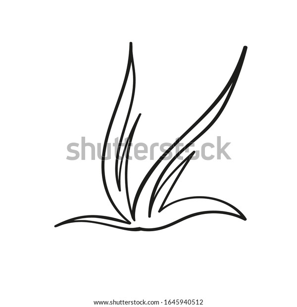 Bunch Grass Hand Drawing Style Doodle Stock Vector (Royalty Free ...