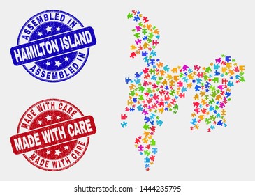 Bundle Hamilton Island Map Blue Assembled Stock Vector (Royalty Free ...