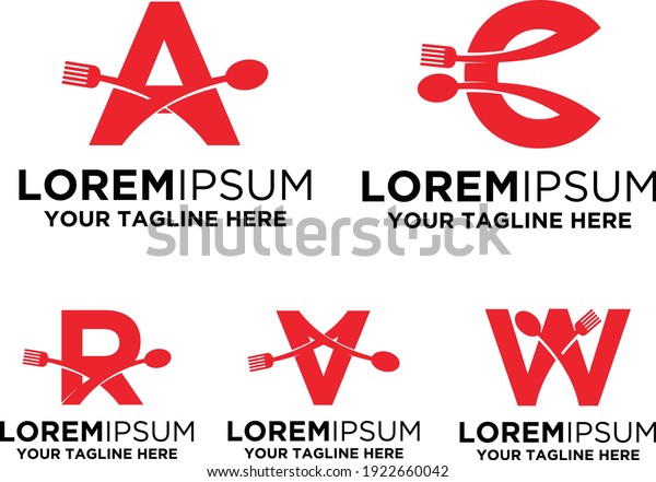 Bundle Letter Food Logo Template Stock Vector (Royalty Free) 1922660042 ...