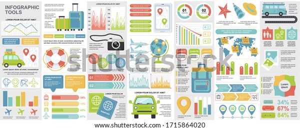 Bundle Travel Infographic Ui Ux Kit: vetor stock (livre de direitos ...