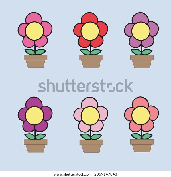 Bunga Vektor Clip Art Ikon Simbol Stock Vector (Royalty Free ...