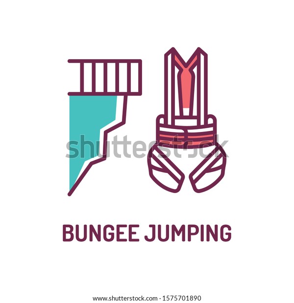 Bungee Jumping Body Harness Color Line Stock Vector (Royalty Free ...