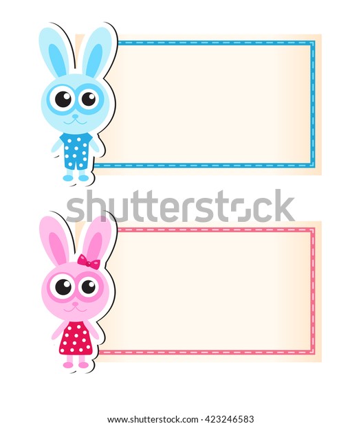 Bunny Blank Template Children Stock Vector (Royalty Free) 423246583 ...