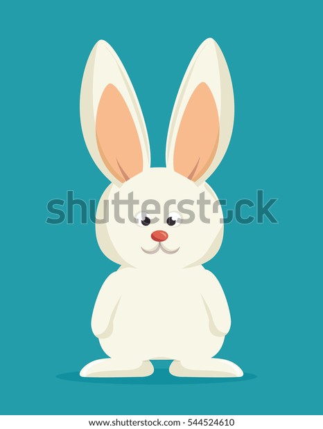 Bunny Cartoon White Rabbit Stock Vector (Royalty Free) 544524610 ...