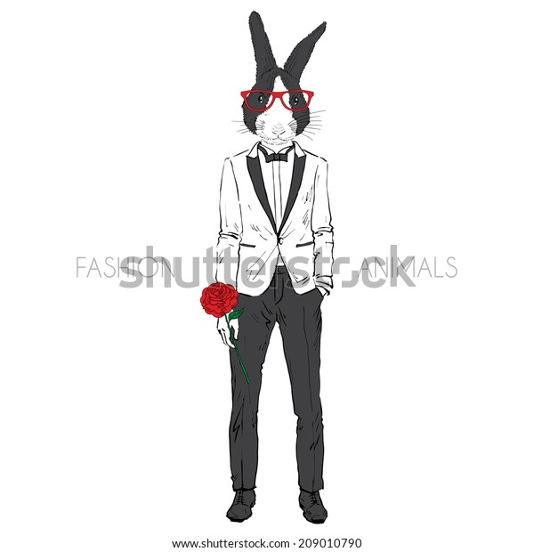 Bunny Dressed Tuxedo Stock Vector (Royalty Free) 209010790 | Shutterstock