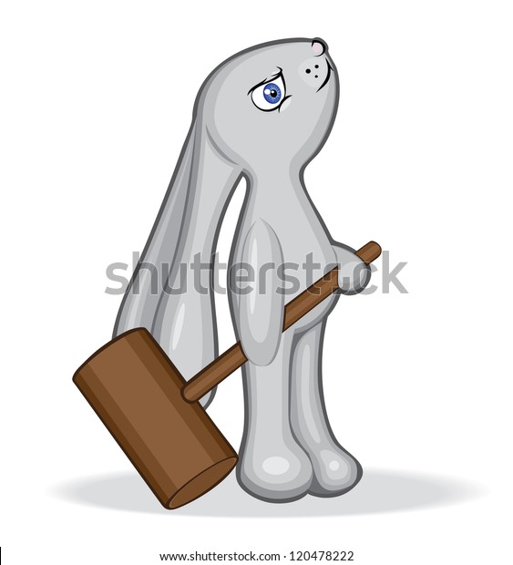Bunny Holding Hammer Stock Vector (Royalty Free) 120478222 | Shutterstock