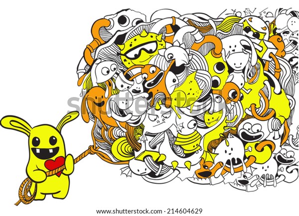 Bunny Monsters Stock Vector (Royalty Free) 214604629 | Shutterstock