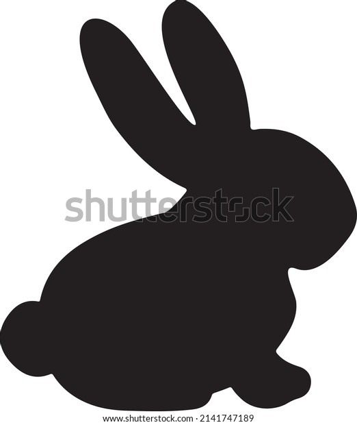 Bunny Rabbit Silhouette Vector Happy Easter Stock Vector (Royalty Free ...