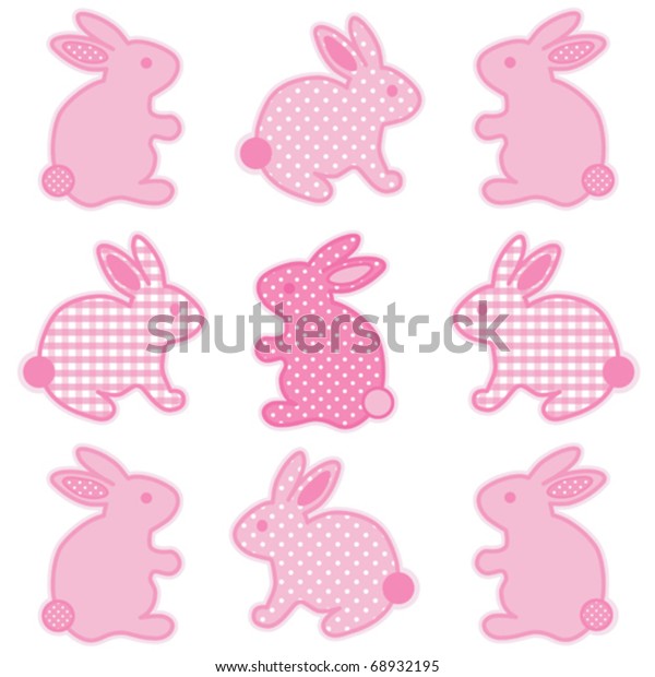Bunny Rabbits Nine Baby Easter Bunnies Stock Vector (Royalty Free ...