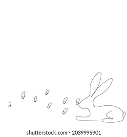 Bunny Silhouette Line Drawing Vector Illustration Stock Vector (Royalty ...