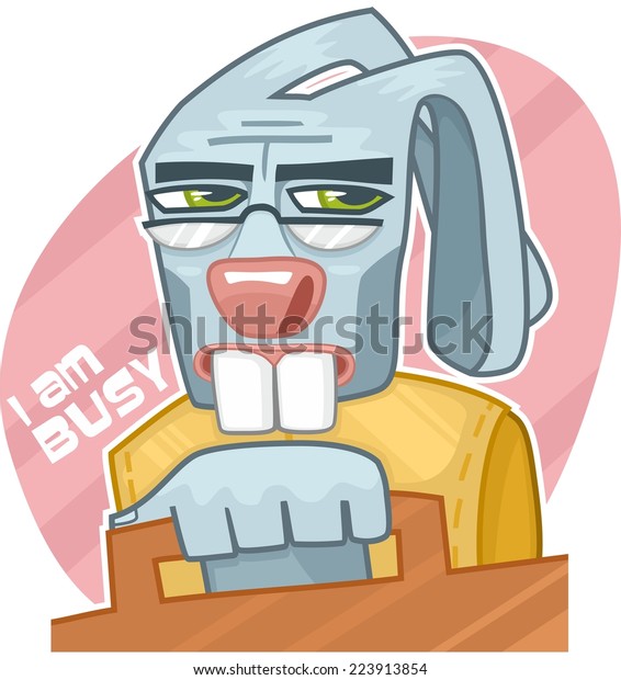 Bunny Very Busy Briefcase Stock Vector (Royalty Free) 223913854 ...
